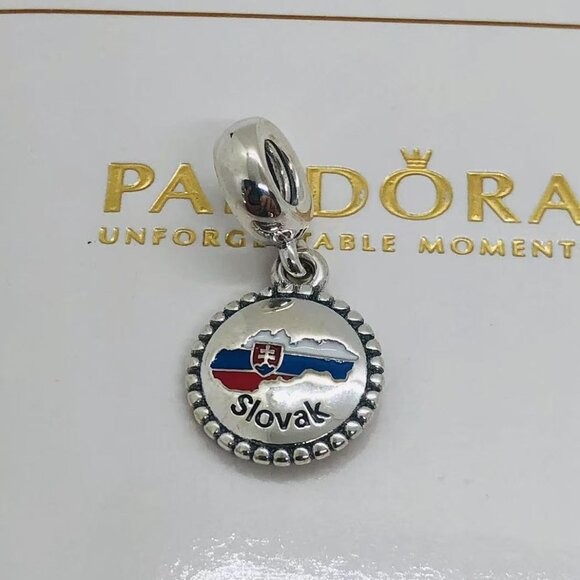 Pandora | Jewelry | Pandora Slovakia Flag Map Dangle Charm S925 Silver ...